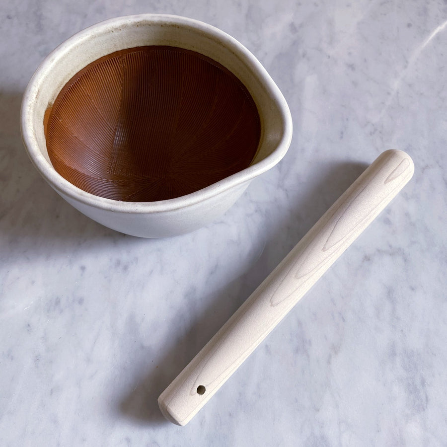 Mujun Suri Bowl -- Suribachi and Surikogi Set (Mortar and Pestle) – Acacia